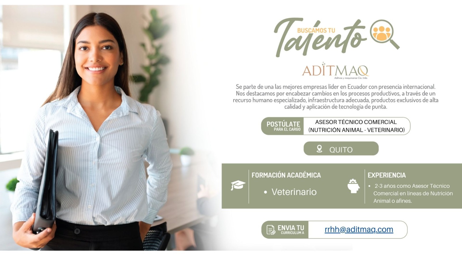 ¡Oportunidades de Empleo en ADITMAQ CIA. LTDA.!